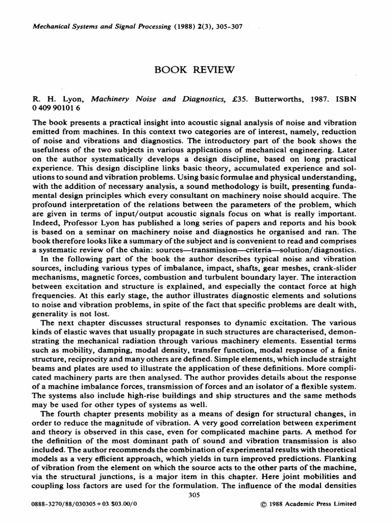 Book Review: Mechanical Systems and Signal Processing | PDF | Force ...