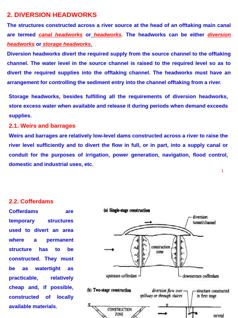 Diversion Headworks - Lecture | PDF | Dam | Soil Mechanics