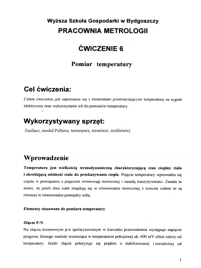 Pomiar Temperatury | PDF