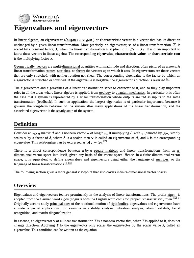 Eigenvalues and Eigenvectors | PDF | Eigenvalues And Eigenvectors | Matrix (Mathematics)