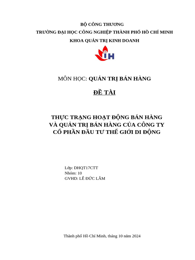 Nhóm 10 - QTBH | PDF