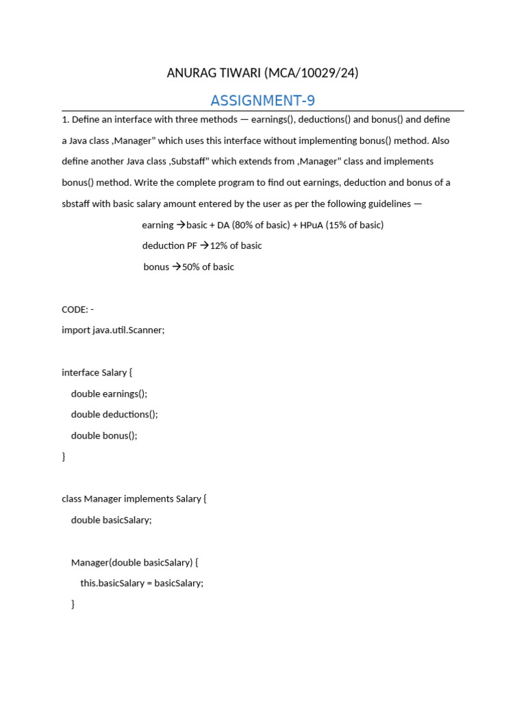 Anurag Tiwari Mca.10029.24 Assignment 9 | PDF | Computing | Computer Engineering
