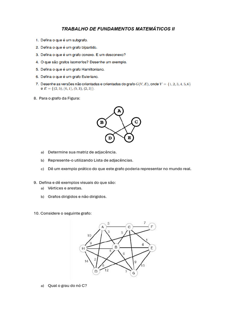 Trabalho Grafos | PDF