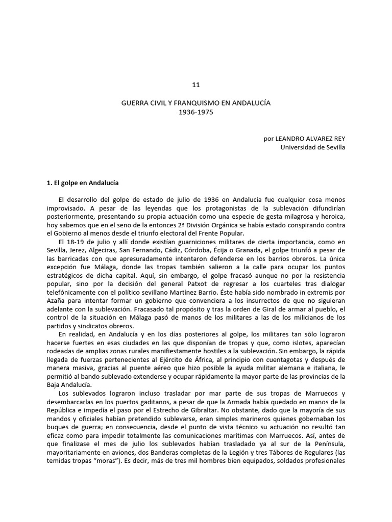 Guerra Civil y Franquismo (1936-1975) | PDF | España franquista ...