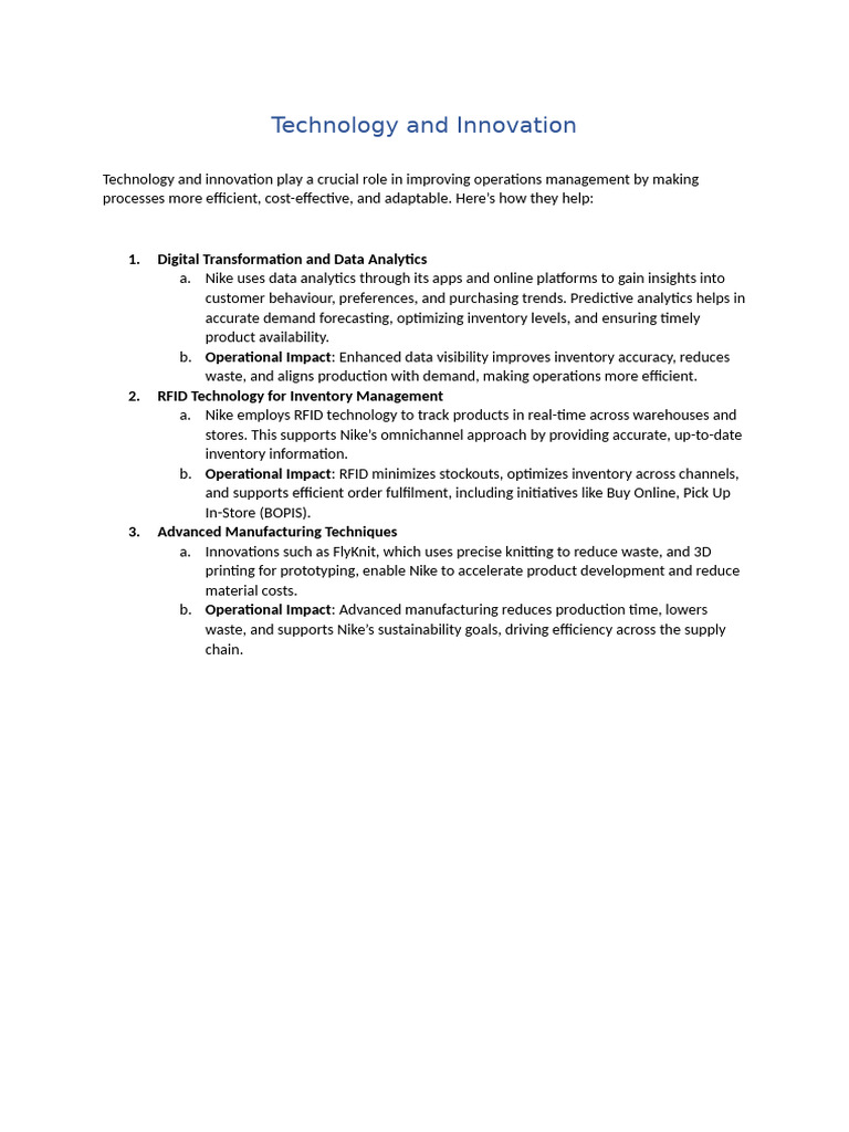 Technology and Innovation | PDF | Business