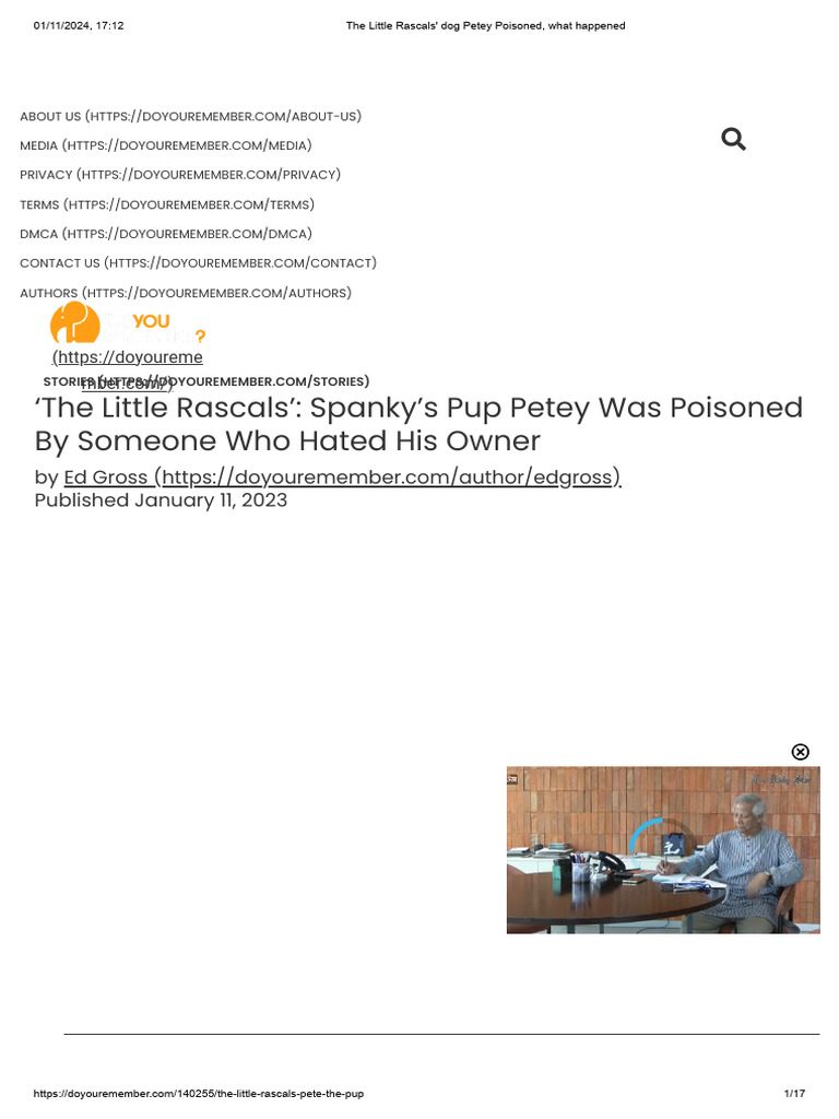 The Little Rascals' Dog Petey Poisoned, What Happened | PDF | Young Adult