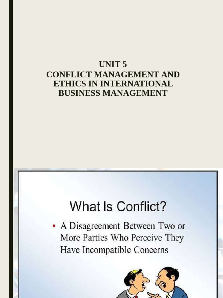 Unit 5 Conflict Management | PDF | Finance & Money Management | Self ...