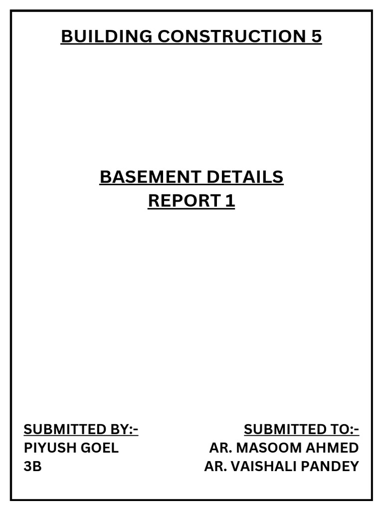 Basement Details Reports | PDF | Basement | Ventilation (Architecture)