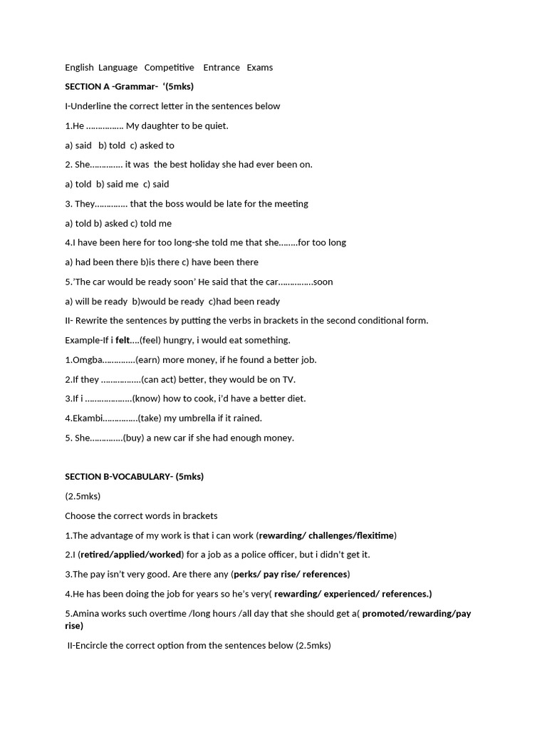 English Language Exam Prep Guide | PDF