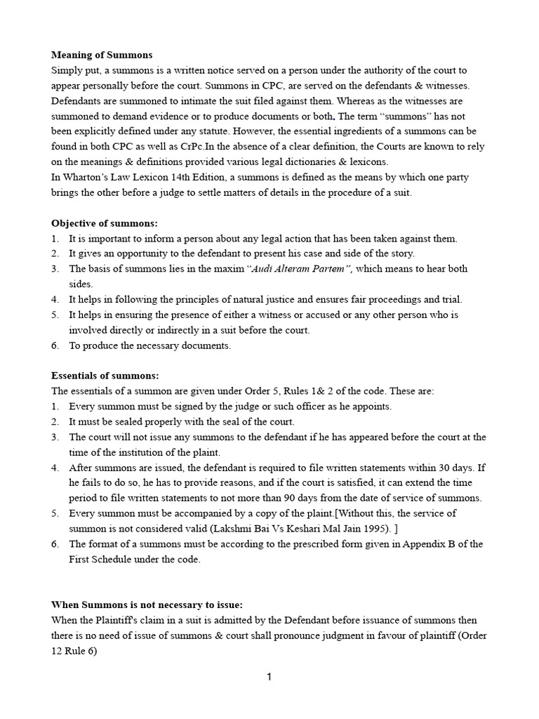 Summons Unit 3 | PDF | Lawsuit | Summons