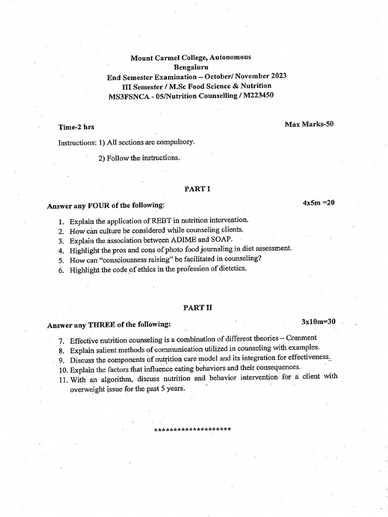 2023 Oct Nov Nutrition Counselling | PDF