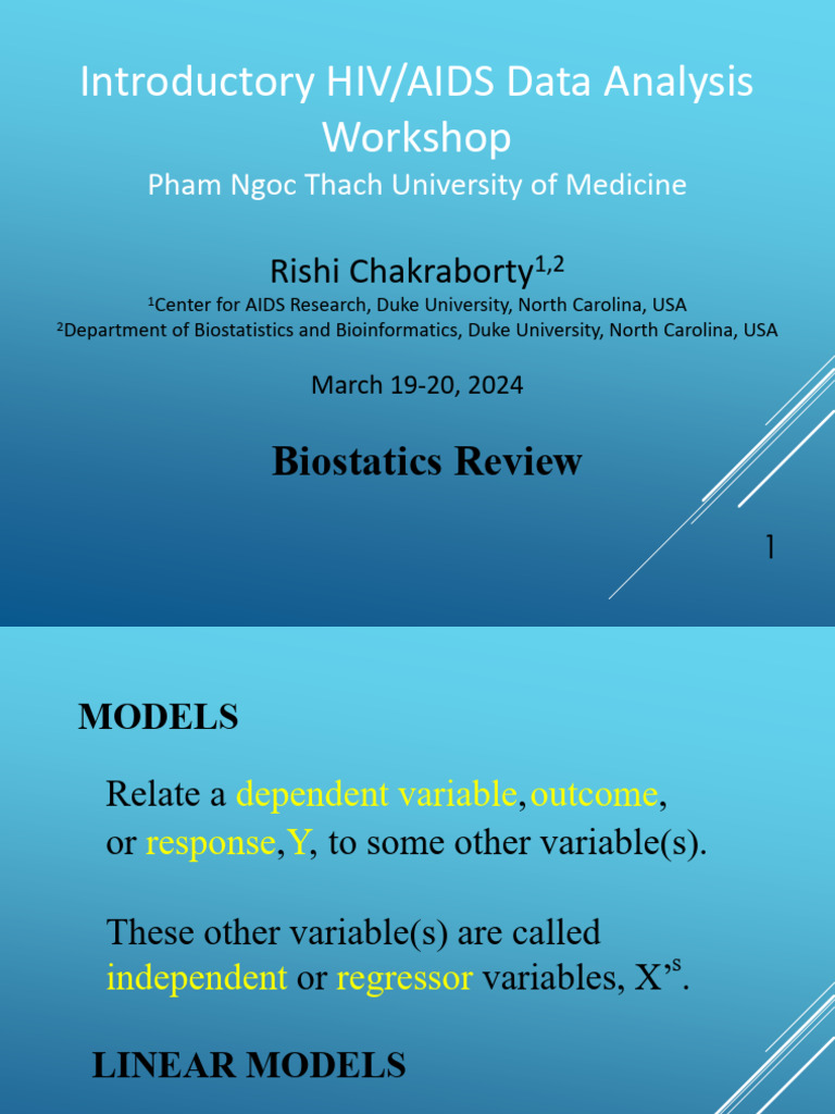 1a-Biostat Review | PDF | Statistics | Regression Analysis