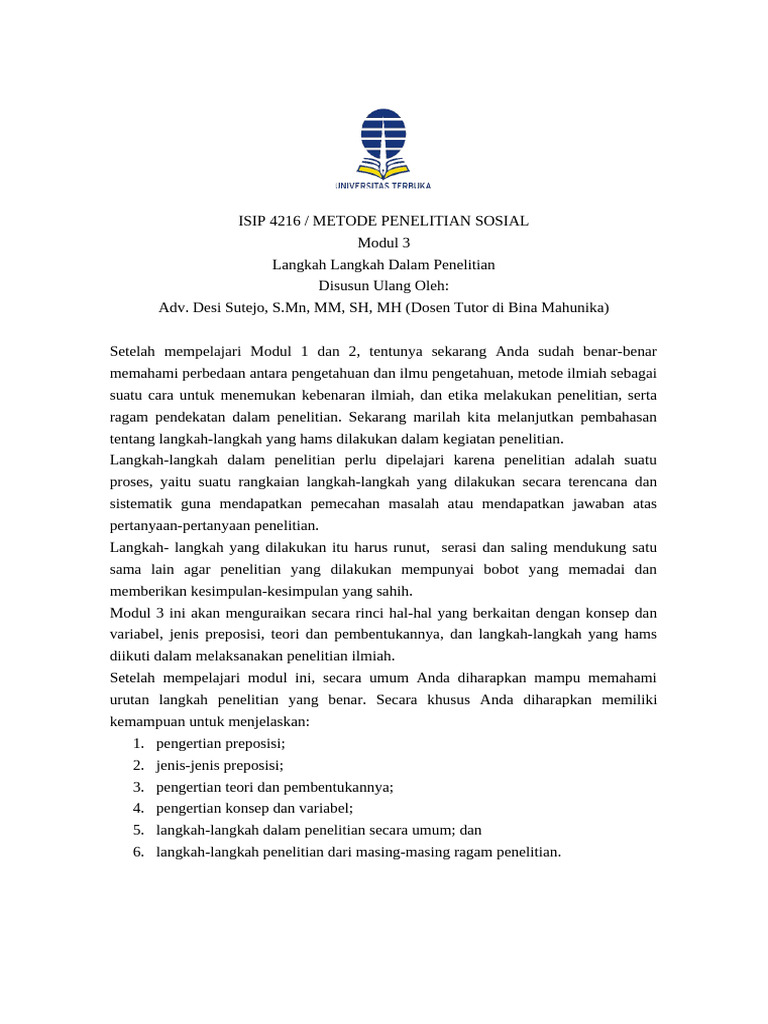 Modul 3 MPS UT by Desi Sutejo | PDF