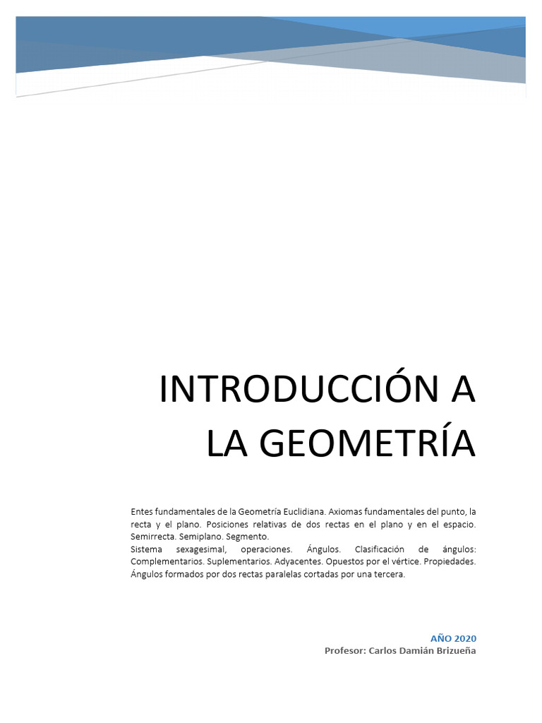 5-Introducción A La Geometría | PDF | Geometría | Ángulo