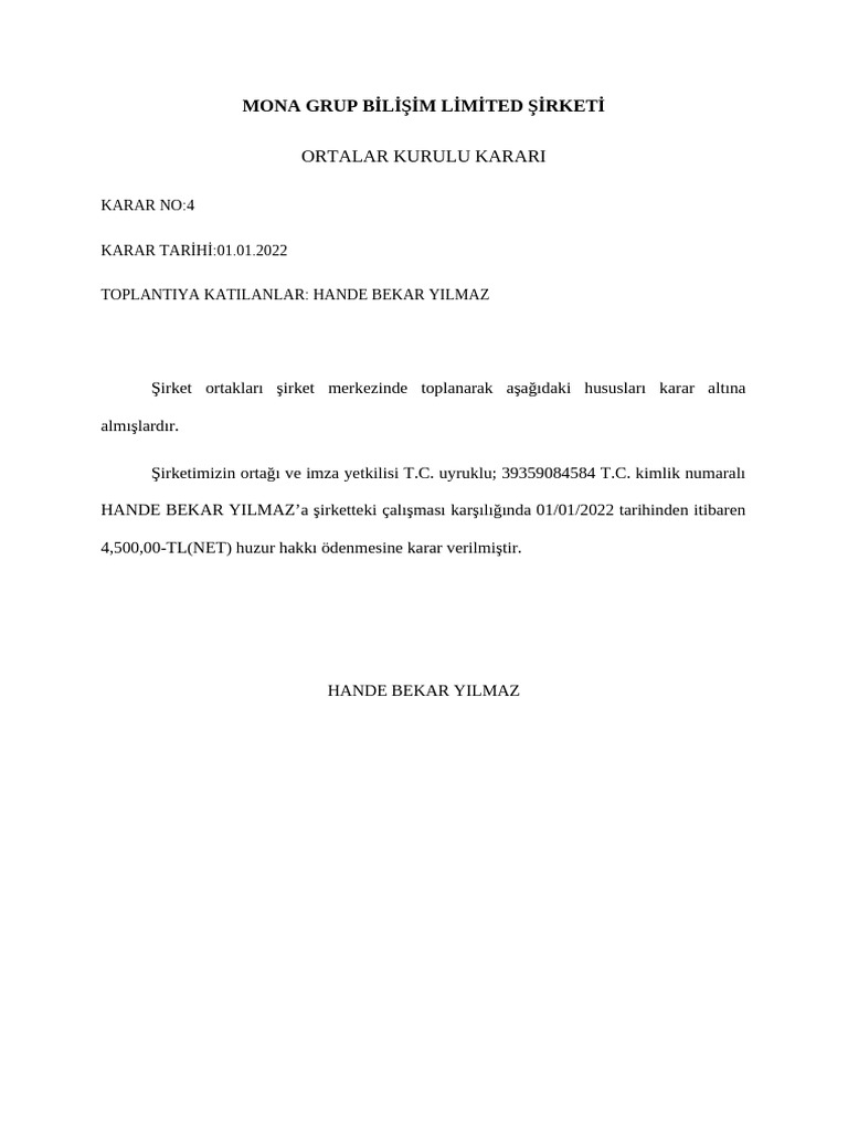 Huzur Hakkı Karar Örnegi | PDF