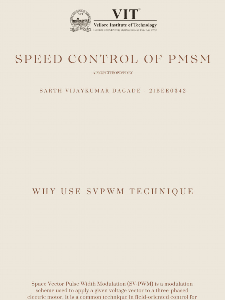 Speed Control of PMSM | PDF