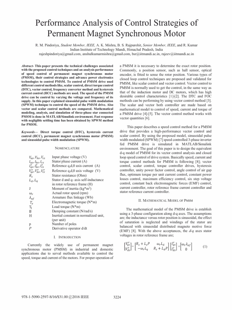 Performance Analysis | PDF | Electric Motor | Power Inverter