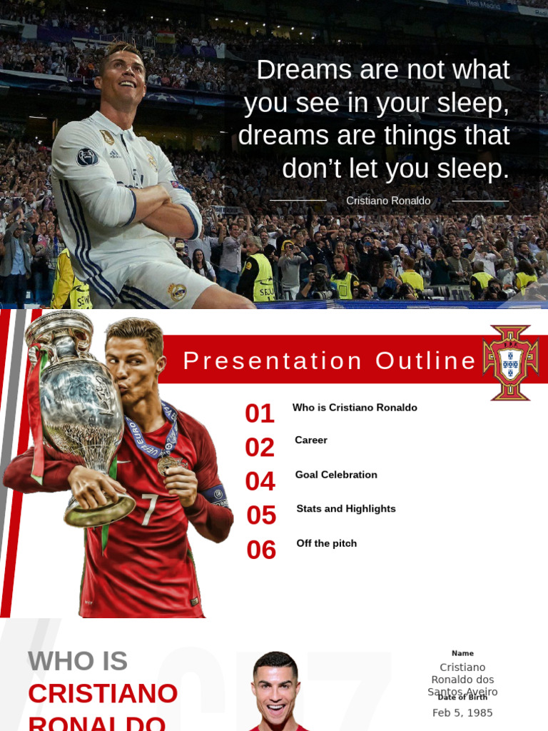 Cristiano-Ronaldo Presentation | PDF | Association Football Records And ...