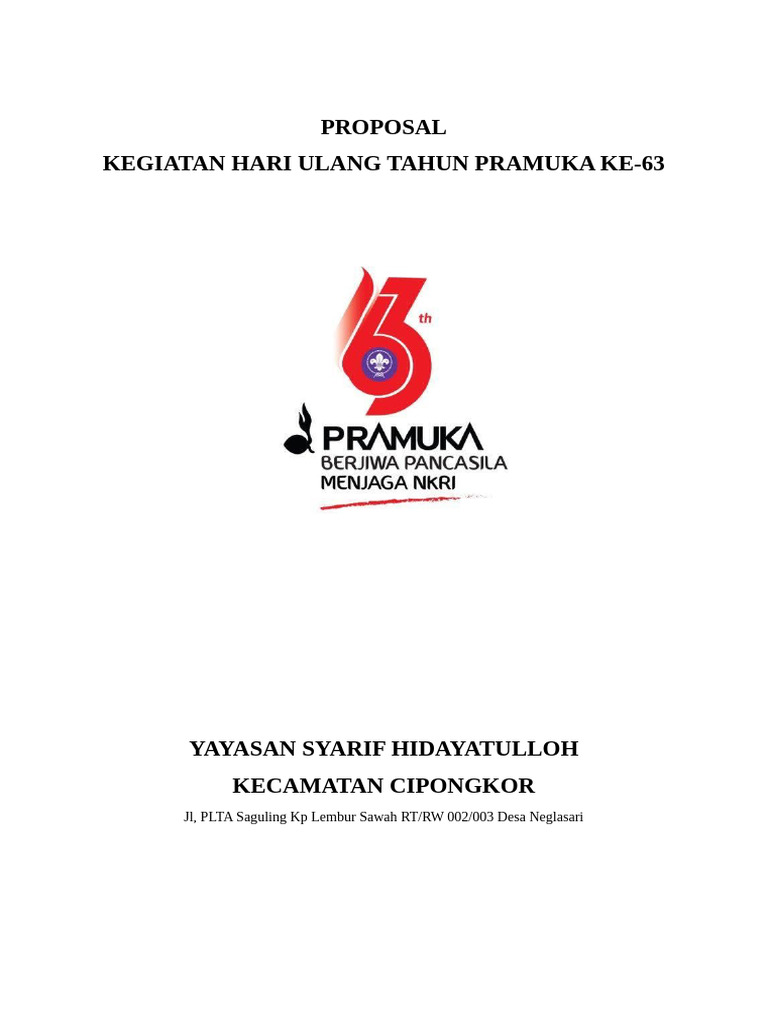 Proposal Hut Pramuka | PDF