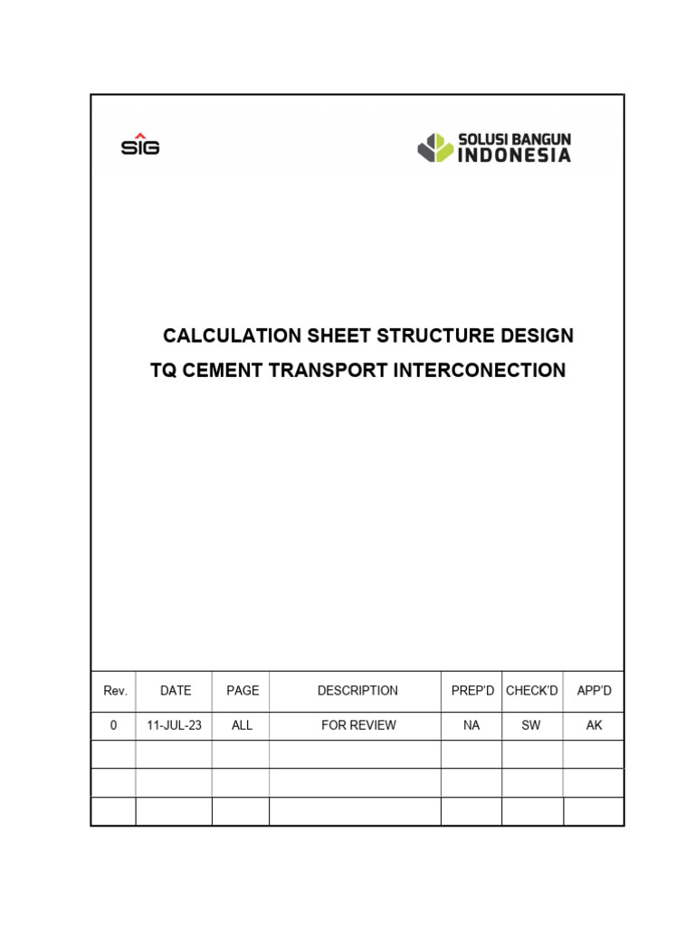 Calc. Sheet Design Structure TQ Cemen Trans - Interconection | PDF ...