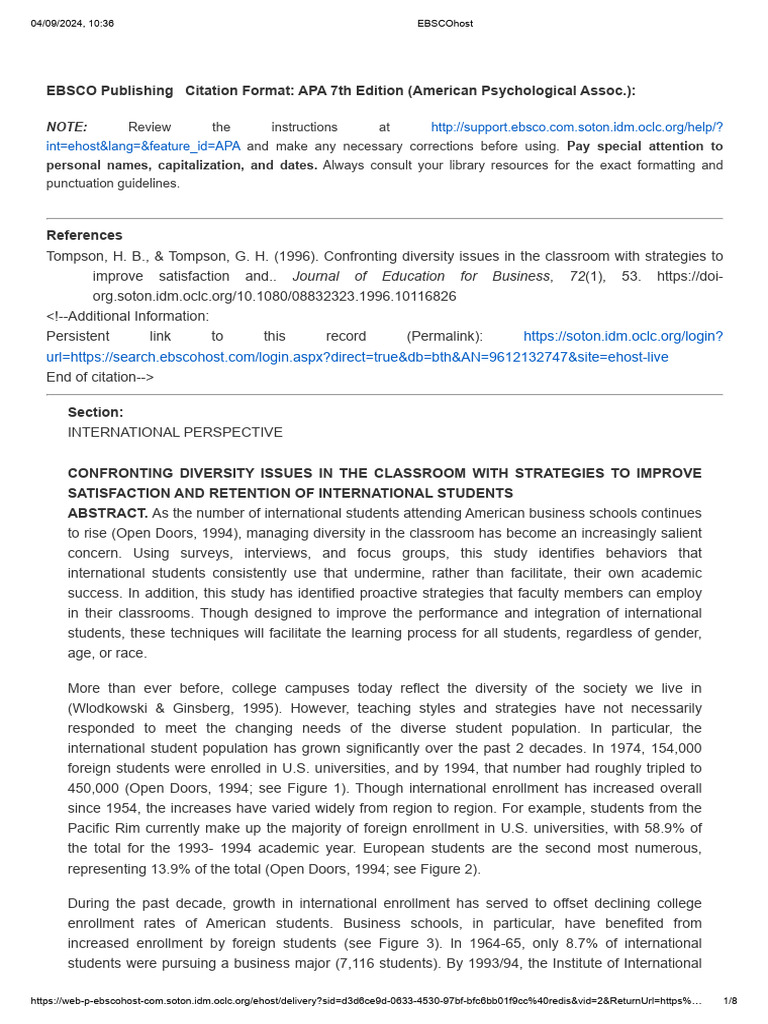 Confronting Diversity Issues in The Classroom With Strategies To Improve Satisfaction and ...
