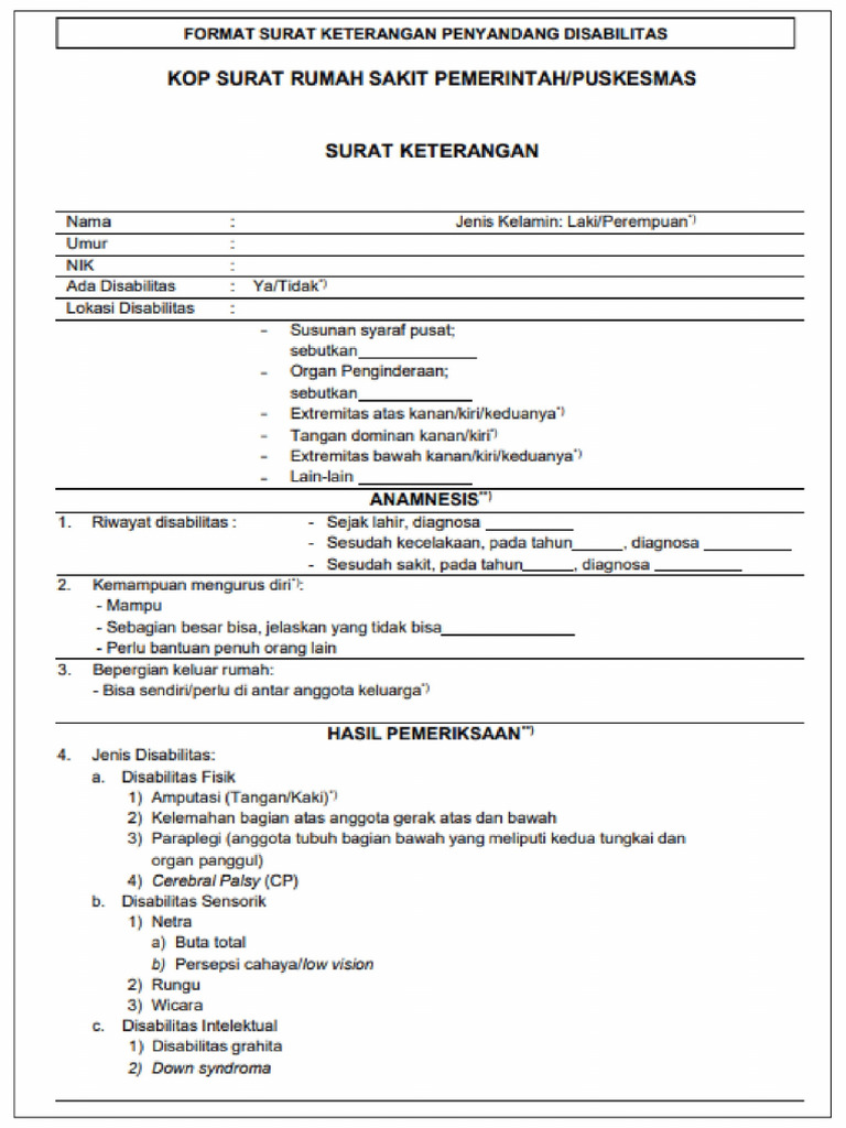 07-Format - Suket - Disabilitas 2024 | PDF
