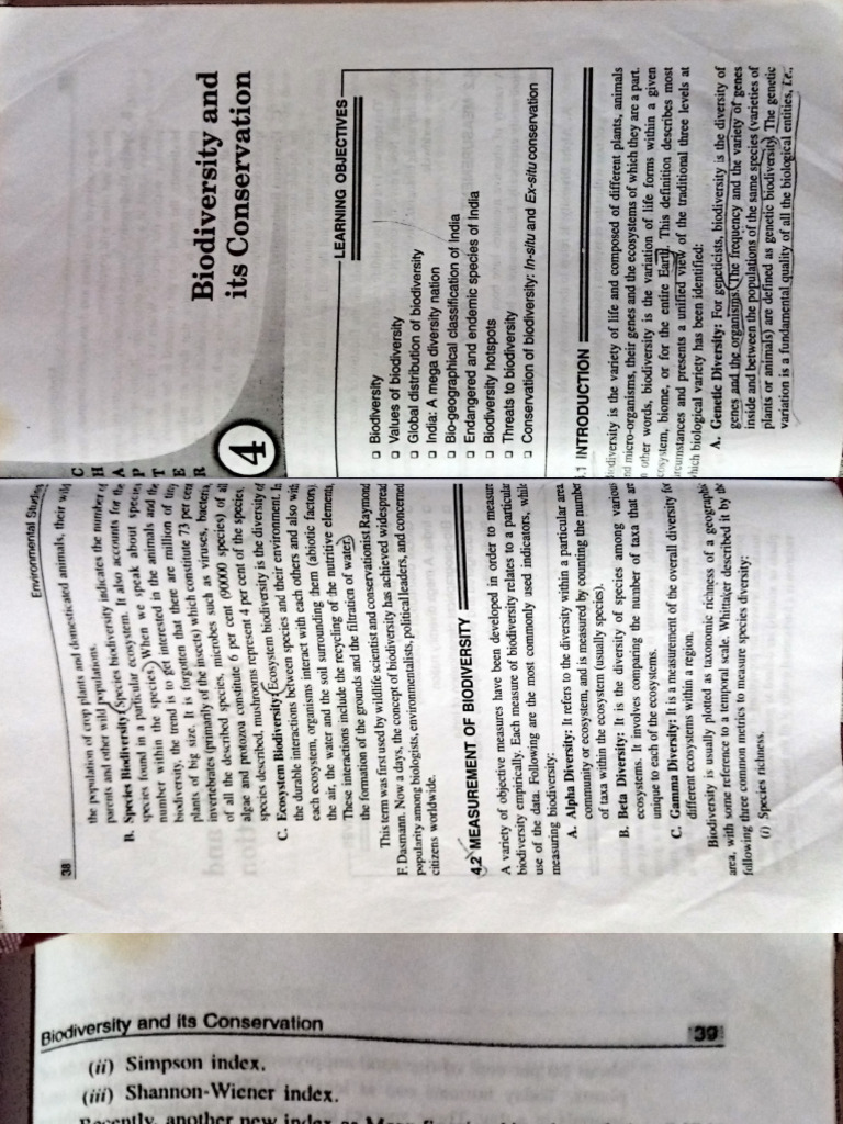 Biodiversity And Its Conservation Pdf Conservation Biology