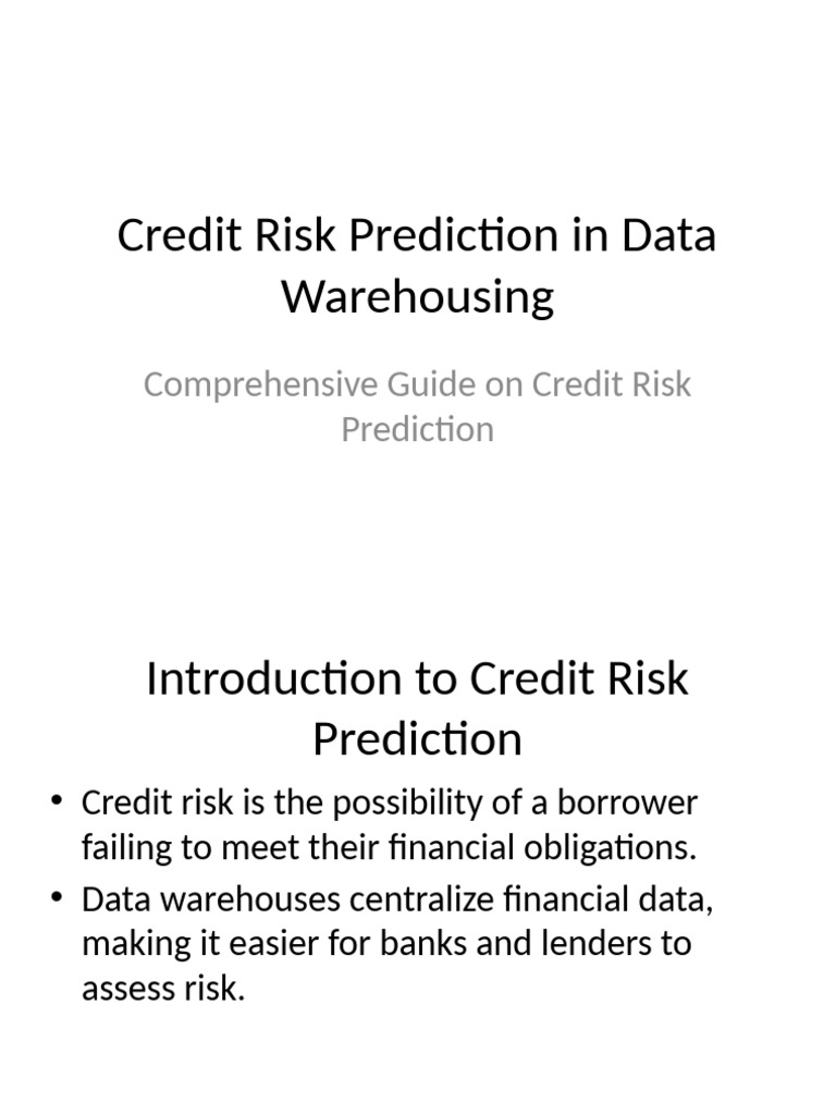 Credit Risk Prediction Overview | PDF | Computers