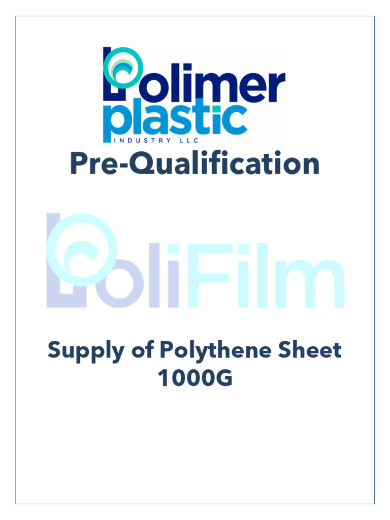 PreQualification Polythene Sheet 1000G | PDF | United Arab Emirates ...