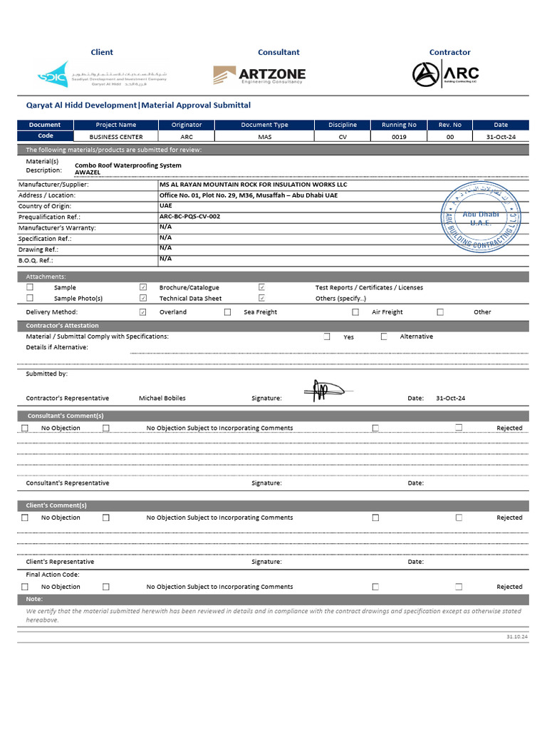 ARC BC MAS CV 019 Business Center Combo Roof (Al Rayan.241031 | PDF ...