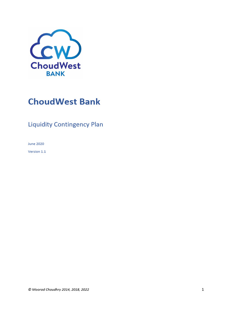 Choudwest Bank: Liquidity Contingency Plan | PDF | Banks | Market Liquidity