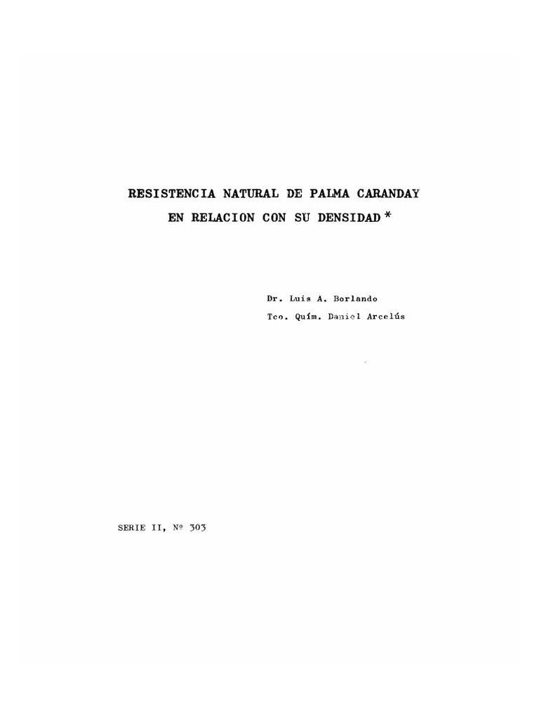 Resistencia Del Caranday | PDF