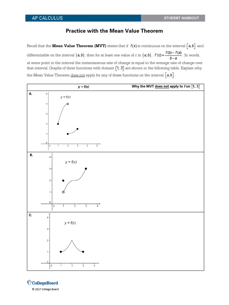 Establishing Differentiability For MVT | PDF