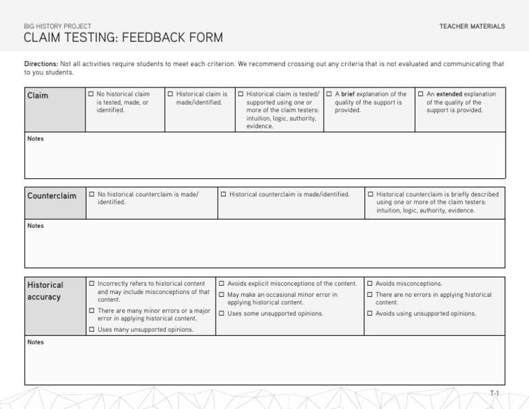 BHP Standalone Claim Testing Feedback Form | PDF | Cognition