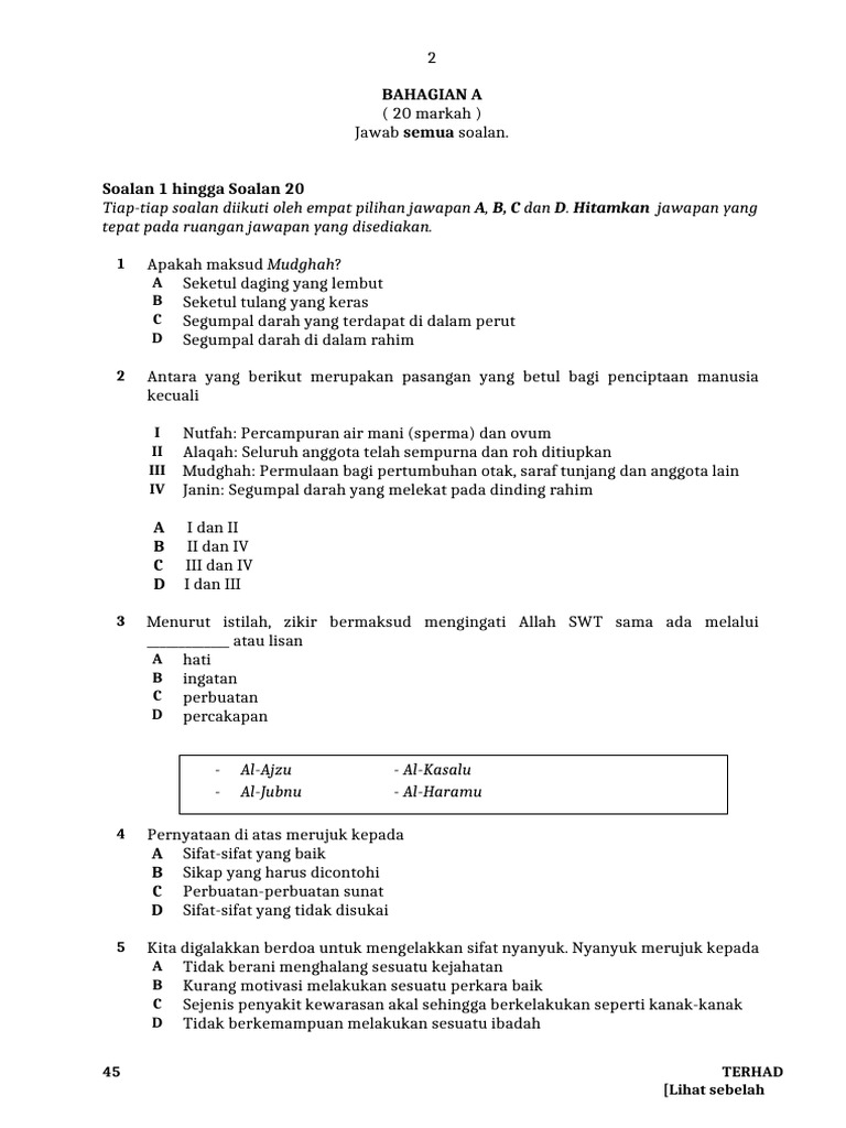 Soalan Tingkatan 3 Final MRSM Balik Pulau | PDF