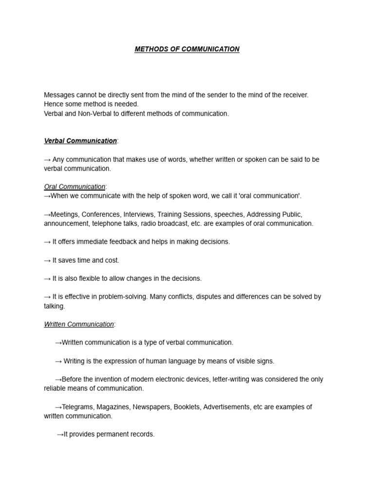 Effective Communication Methods Explained | PDF | Communication ...
