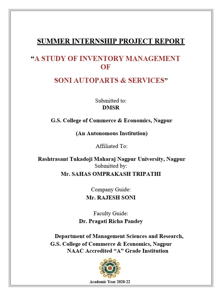 Study of Inventory Management | PDF | Swot Analysis | Point Of Sale