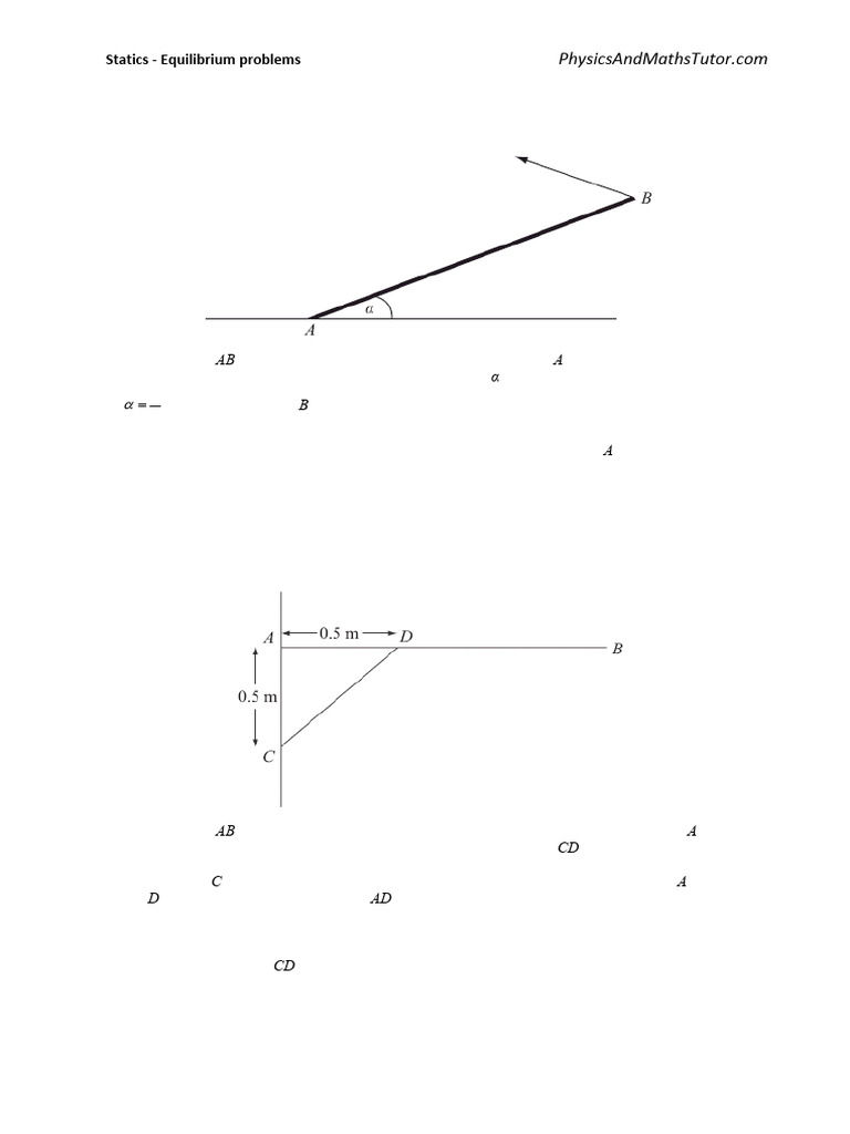 Statics Equilibrium Problems Pdf Force Friction