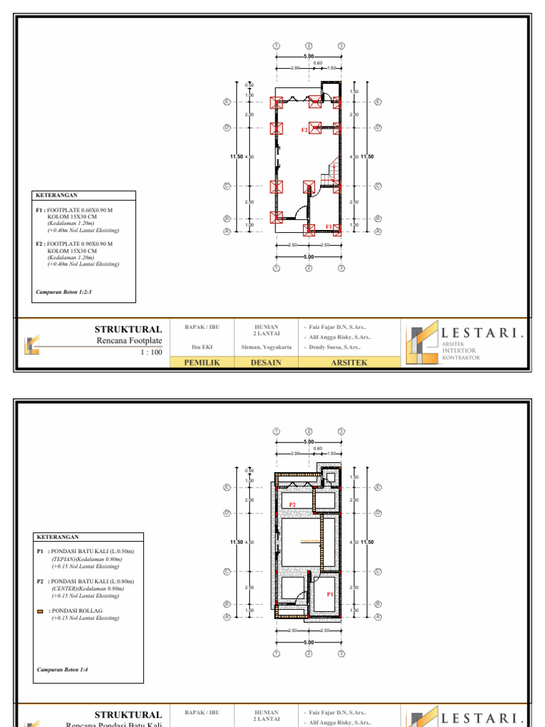 Structural Footplate, Kolom Atap | PDF