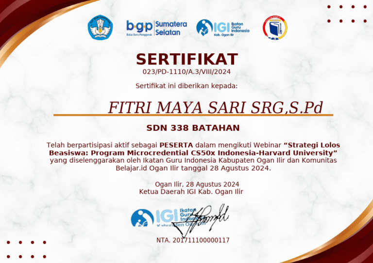 Sertifikat Maya 3 | PDF | Komputer
