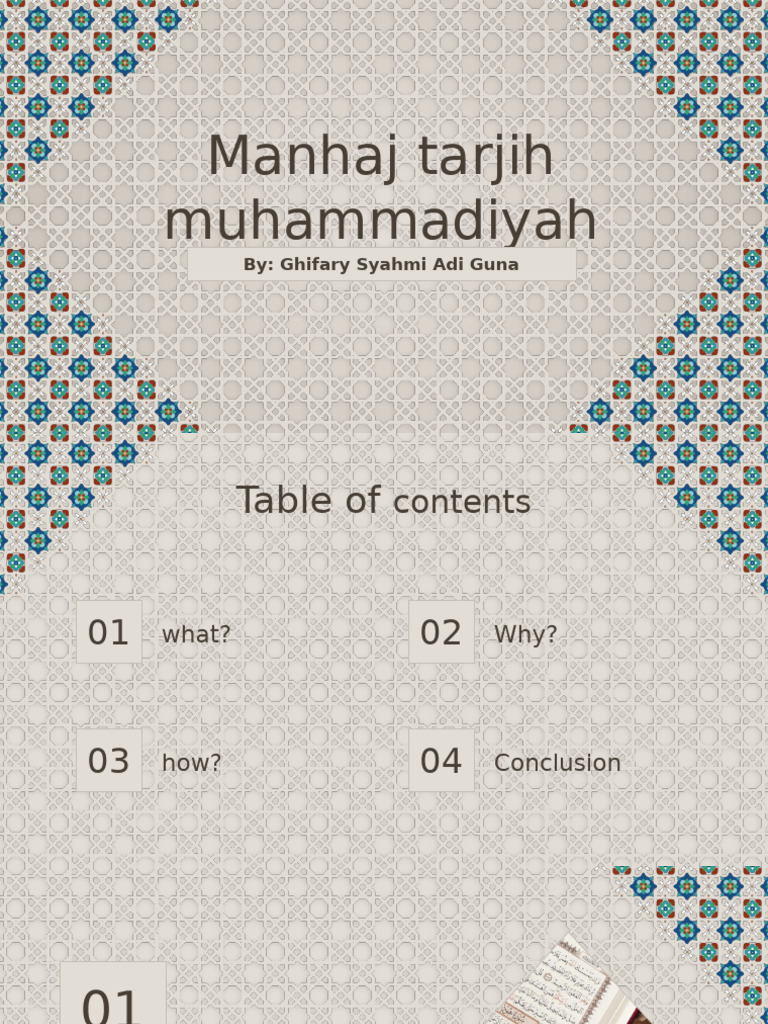 Manhaj Tarjih Muhammadiyah Presentation | PDF | Thought | Knowledge
