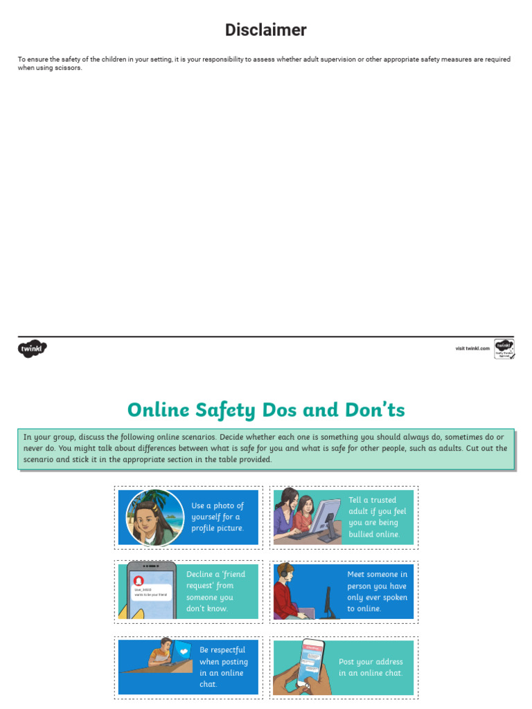 Online Safety Dos and Don'ts for Kids | PDF
