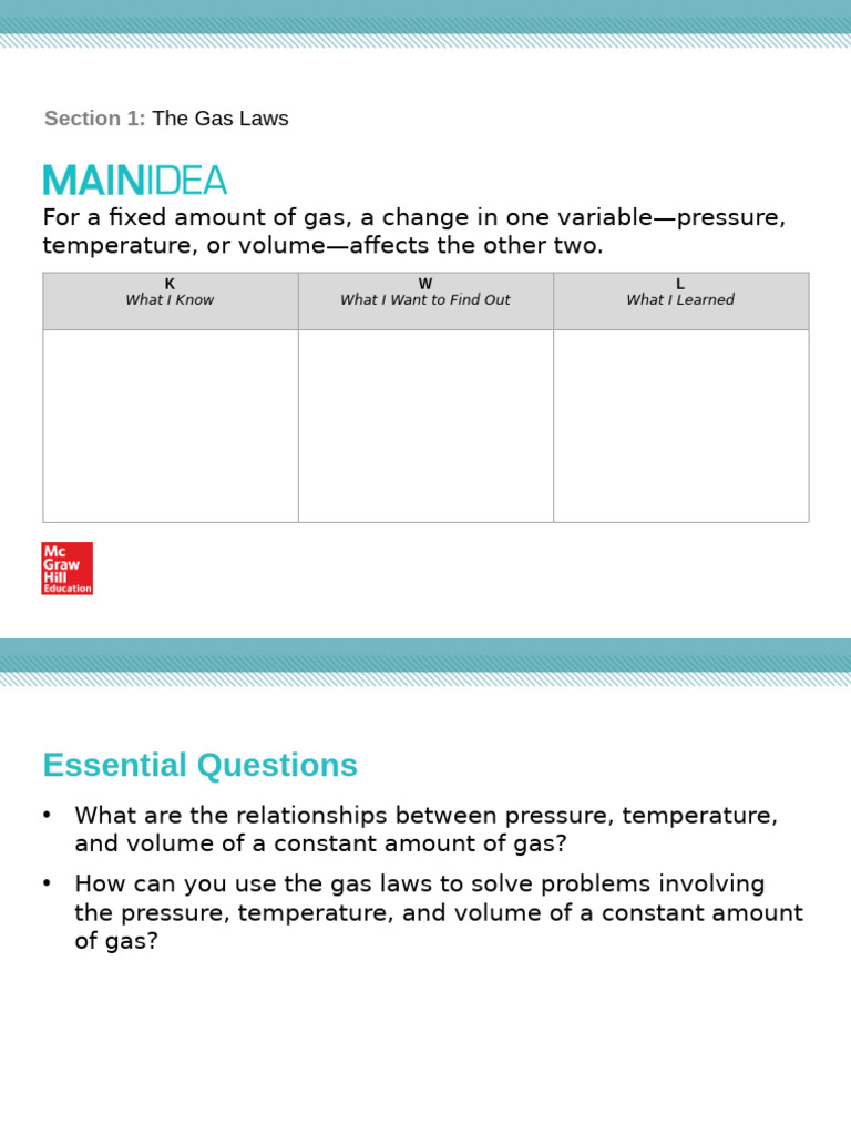 Classroom Presentation Toolkit The Gas Laws | PDF | Gases | Temperature