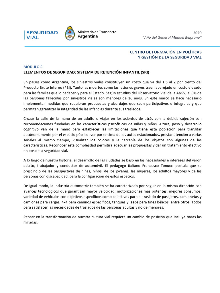 Ansv Modulo 5 Educacion Vial | PDF | Seguridad vial | Transporte