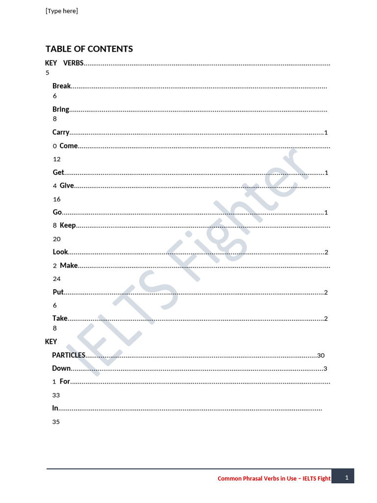 Common Phrasal Verbs in Use - IELTS Fighter | PDF | Syntax | Semantic Units