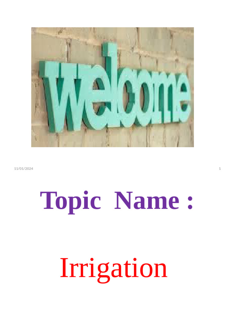 Objectives of Irrigation | PDF | Irrigation | Agronomy