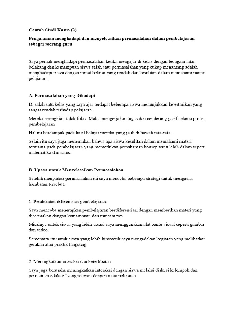 Contoh Studi Kasus 2 | PDF | Karier & Perkembangan