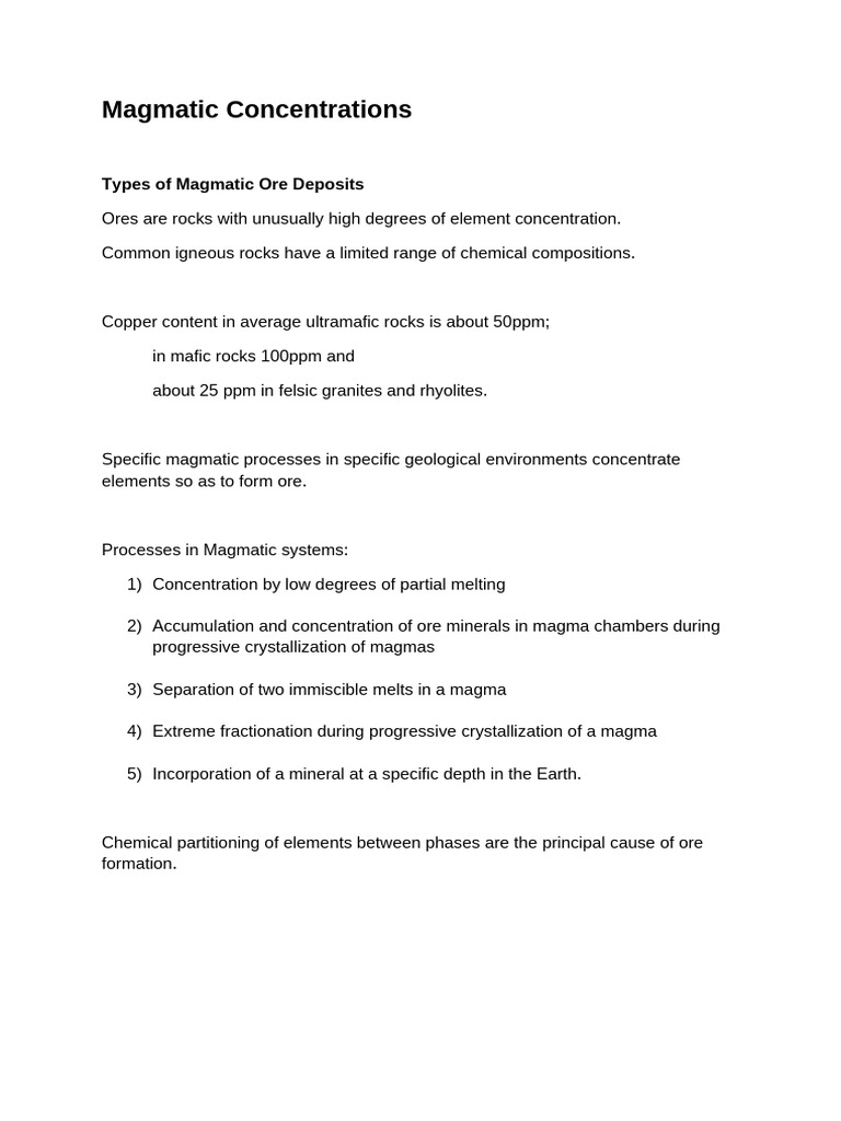 Magmatic Processes | PDF | Magma | Igneous Rock