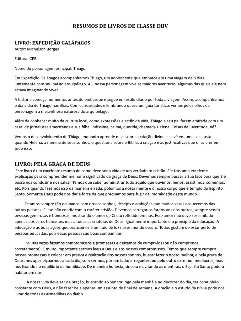 Resumos de Livros de Classe DBV | PDF | Science | Criacionismo