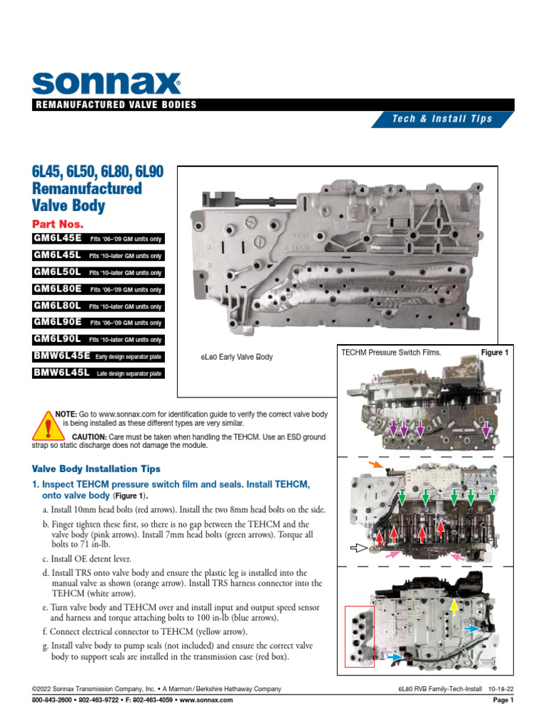 6L80 RVB Family Tech Install | PDF | Clutch | Manual Transmission
